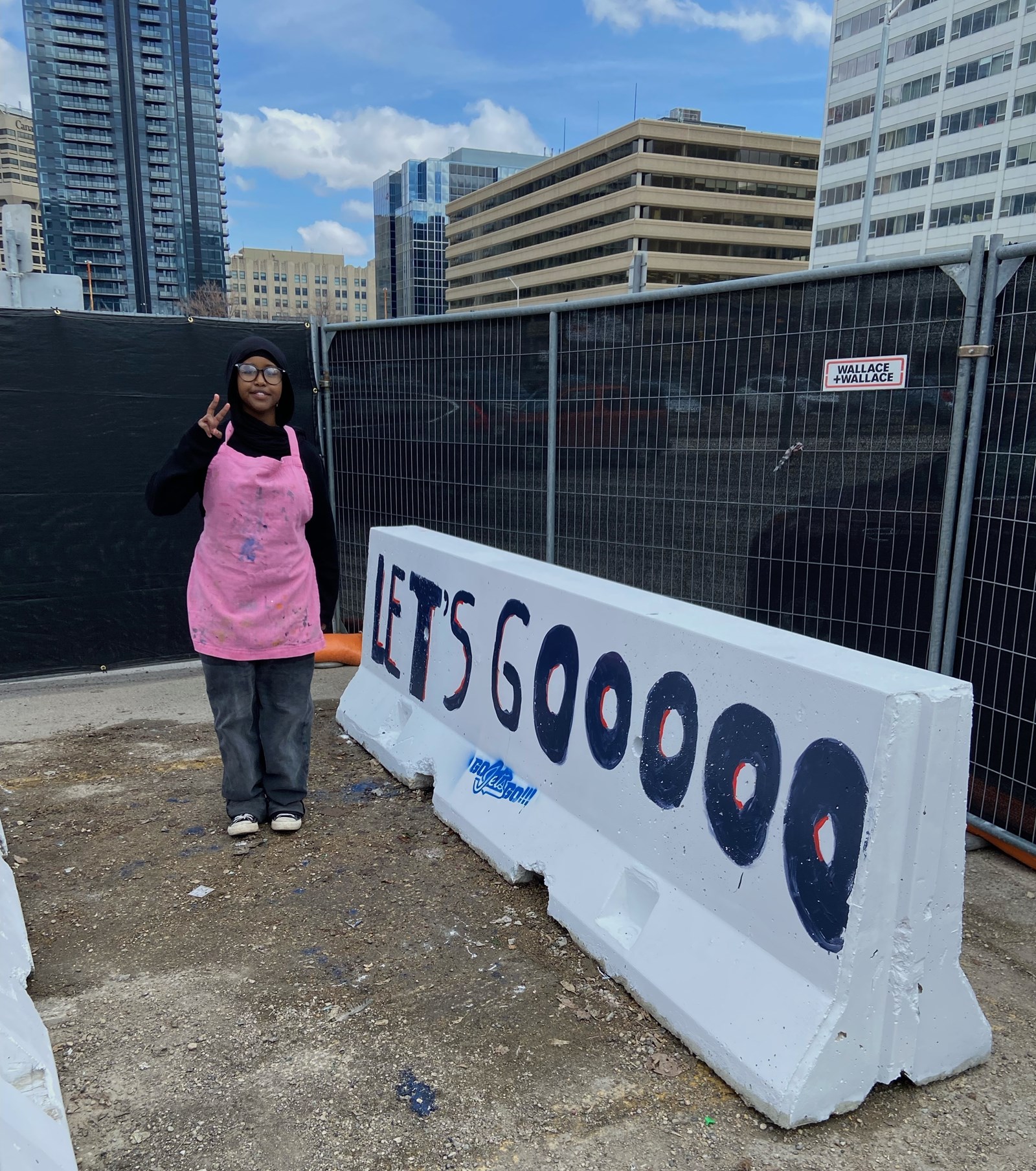 Winnipeg students transform concrete barriers into playoff art for Jets ...